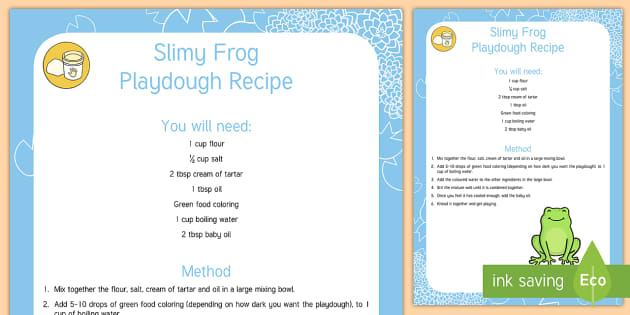 Frog-Themed Modeling Dough Recipe (teacher made) - Twinkl