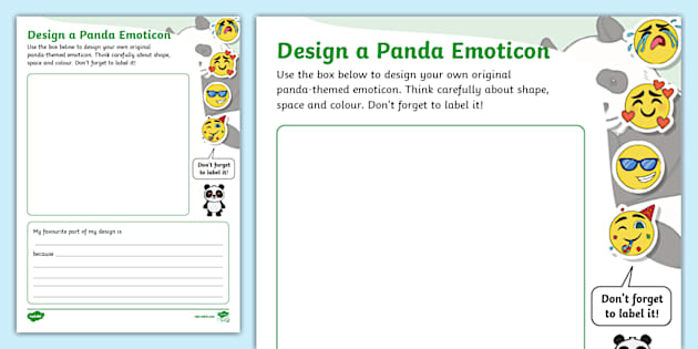 Design Your Own Panda Emoticon Activity Sheet (teacher made)