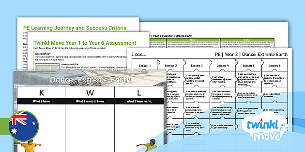 Move PE Year 3 Dance: Extreme Earth Assessment Pack - Twinkl