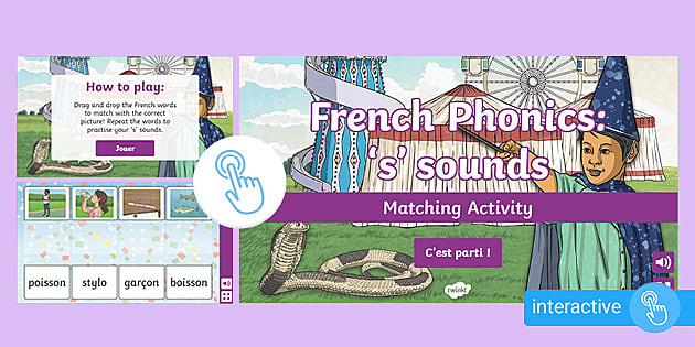 👉 French Phonics: 's' words Interactive Matching Game