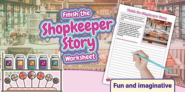 * NEW * Finish the Shopkeeper Story Worksheet