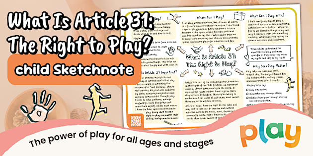 What Is Article 31: The Right to Play? Child Sketchnote