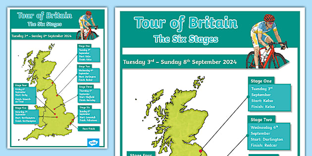 Tour of Britain Map Display Poster - Twinkl