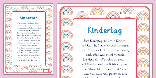 Kindertag Gedicht