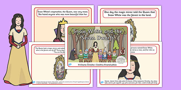 Snow White and the Seven Dwarfs Story Sequencing Polish Translation ...