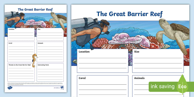 Great Barrier Reef Fact File Template - Twinkl