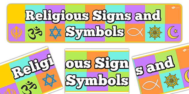 Religious Signs and Symbols Display Banner - Twinkl