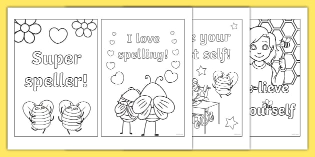 spelling bee coloring pages