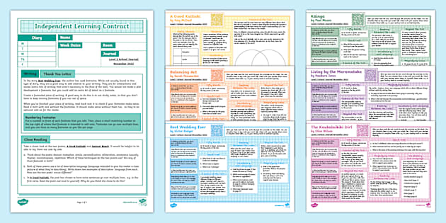 Level 3 November 2022 Journal Contract and Guided Reading Pack
