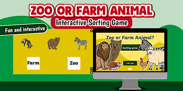 Zoo or Farm Animal Interactive Sorting Game
