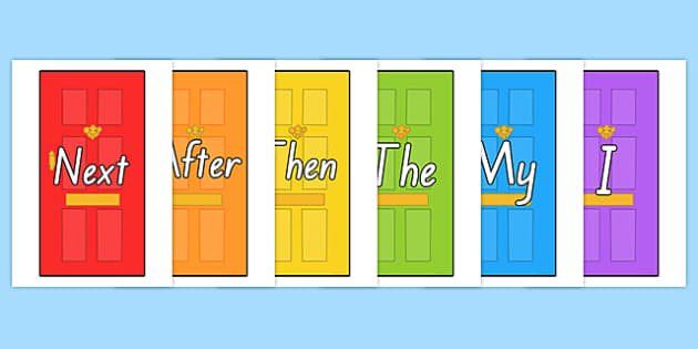 Sentence Starters on Doors (teacher made) - Twinkl