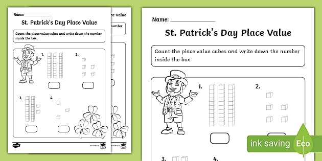 FREE! - St. Patrick's Day Place Value Activity Sheet