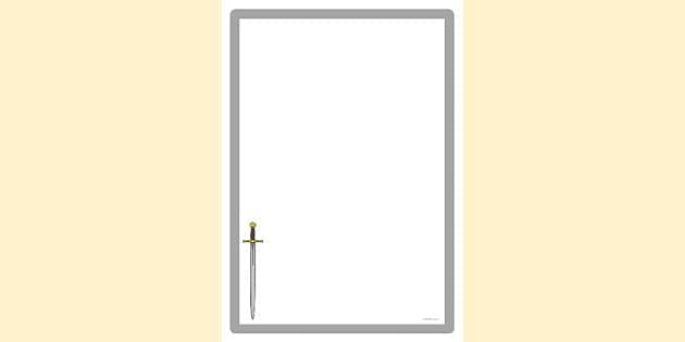 Simple Blank Highland Sword Border | Page Borders | Twinkl
