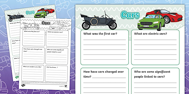 Cars Fact File Template (l'enseignant a fait) - Twinkl