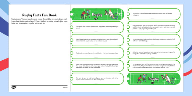 Rugby Facts Fan Book (Teacher-Made) - Twinkl