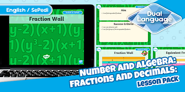 Grade 4 Maths Number & Algebra: Fractions, Sepedi/English