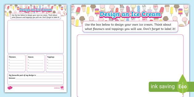 Design an Ice Cream Worksheet - Twinkl
