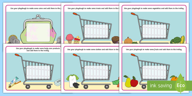 Shopping Themed Playdough Mats (teacher made) - Twinkl