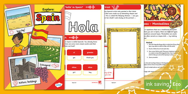Explore: Spain Activity Booklet — Early Years - Twinkl