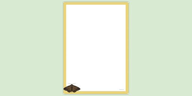 FREE! - Simple Blank Moth Page Border | Page Borders | Twinkl