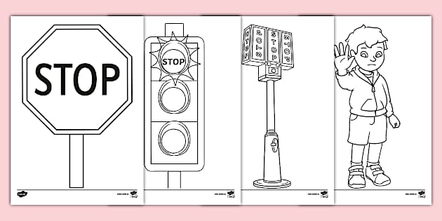 Señal de stop para colorear - Twinkl - España - Twinkl