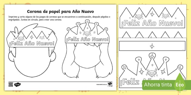 Hoja de actividad: Corona de Año Nuevo - Twinkl
