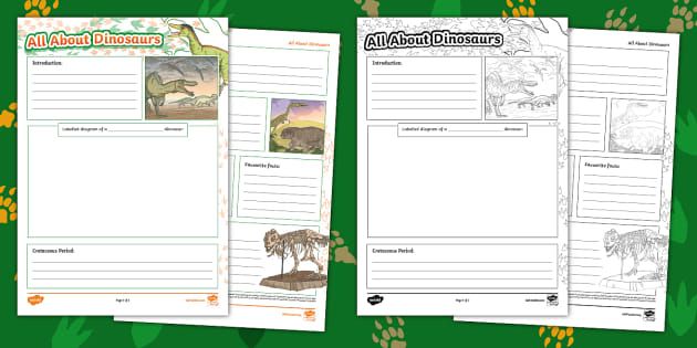 KS2 Dinosaur Non-Chronological Report Template - Twinkl