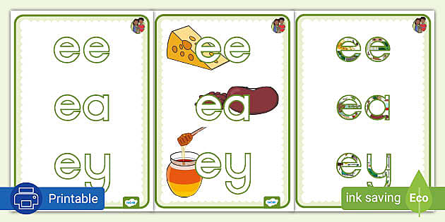 Grade 3 Phonics: ee, ea and ey Sound Posters - Twinkl