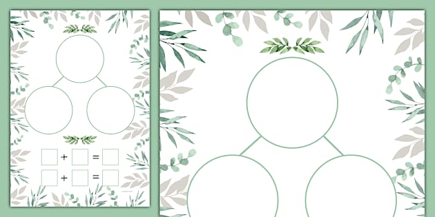 👉 Muted Botanical-Themed Blank Number Bond Template