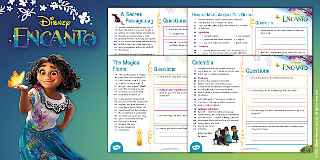 Encanto: 60-Second Reading Passages and Questions - Twinkl