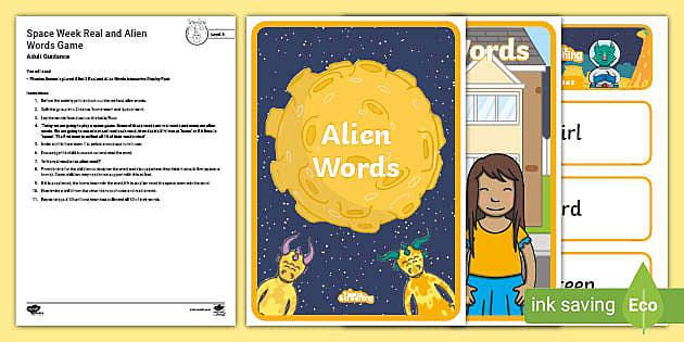 Level 5 Space Week Real and Alien Words Class Game - Twinkl