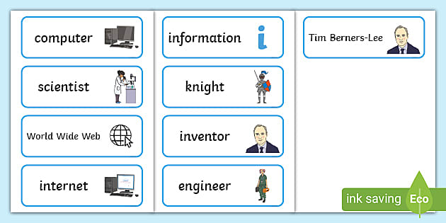 Tim Berners Lee Word Cards (teacher made) - Twinkl