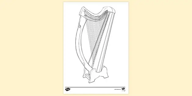 Celtic Harp Drawing