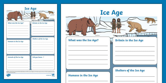 * NEW * Ice Age Fact File Template (teacher made) - Twinkl