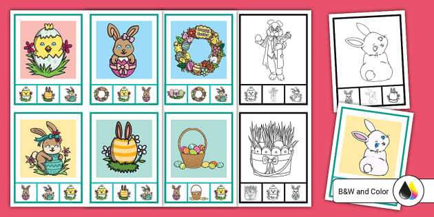 Easter Matching Clip Cards (teacher made) - Twinkl