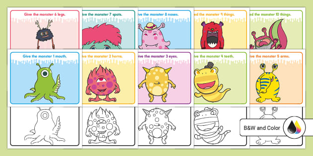 Monsters Count and Build Playdough Mats (teacher made)