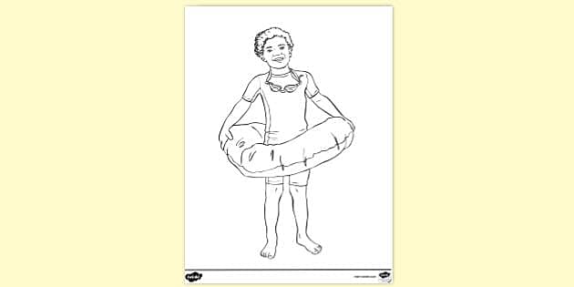 FREE! - Boy in a Wetsuit Colouring Page - Twinkl