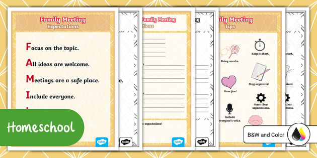 Family Meeting Expectations Posters (teacher made) - Twinkl