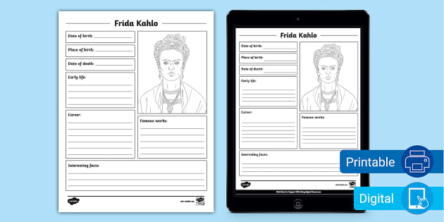 Frida Kahlo Research Activity (Teacher-Made) - Twinkl