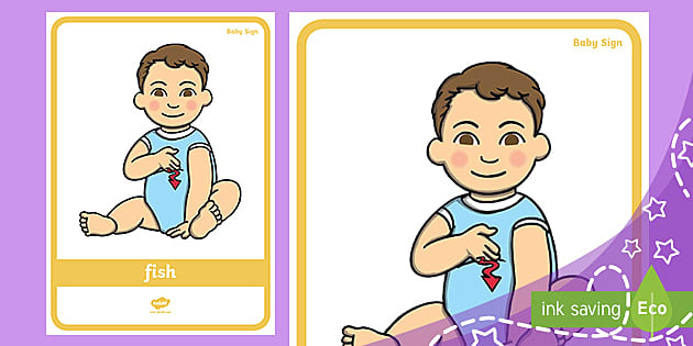 Baby Sign Poster: Fish (teacher made) - Twinkl