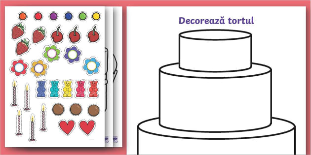 Decorează tortul – Activitate de decupare și lipire