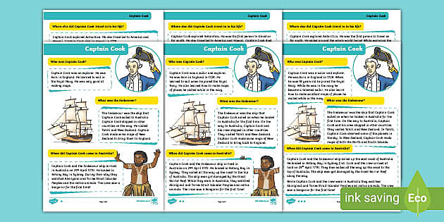 Captain Cook's Adventures Differentiated Reading Comprehension