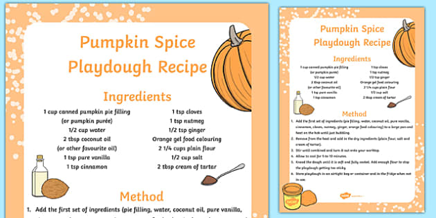 FREE! - Pumpkin Spice Playdough Recipe (teacher made)