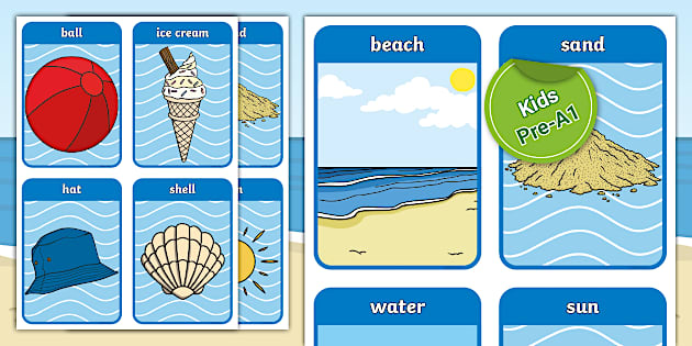 ESL At the Seaside Flashcards for Kids (teacher made)