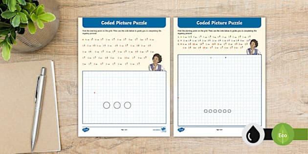 Mystery Coded Pictures Activity Following Algorithms