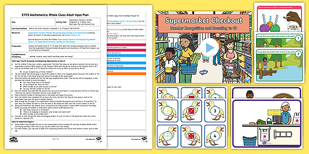 EYFS Supermarket Checkout Counting Activity Planning Pack