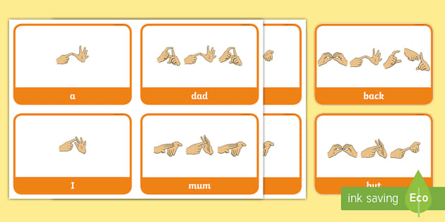 Fingerspelling Phase 2 Practice High-Frequency Words Flashcards