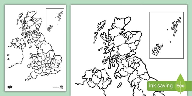 FREE! - Blank UK Counties Map Colouring Sheet | Colouring Sheets FREE! - Blank UK Counties Map Colouring Sheet | Colouring Sheets