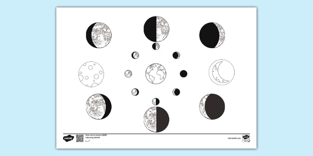 Lunar Shape Doodle Colouring Page
