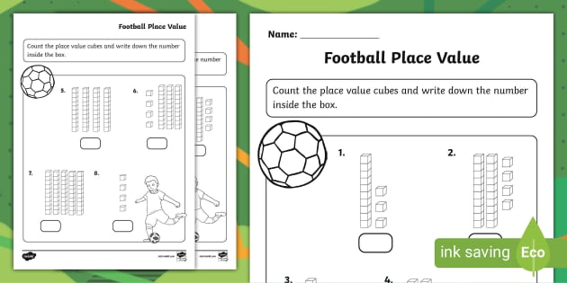 FREE! - Football Place Value Activity Sheet - Twinkl